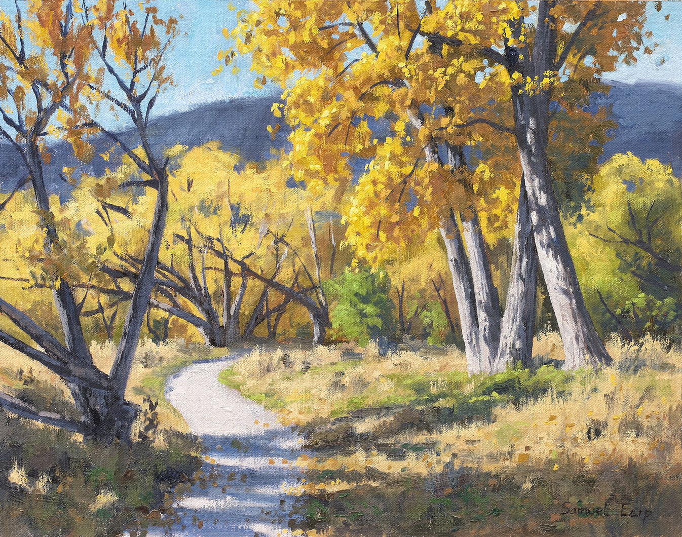 Autumn's Palette | 11" x 14" | Original Oil Painting on Linen Panel – Samuel Earp Fine Art