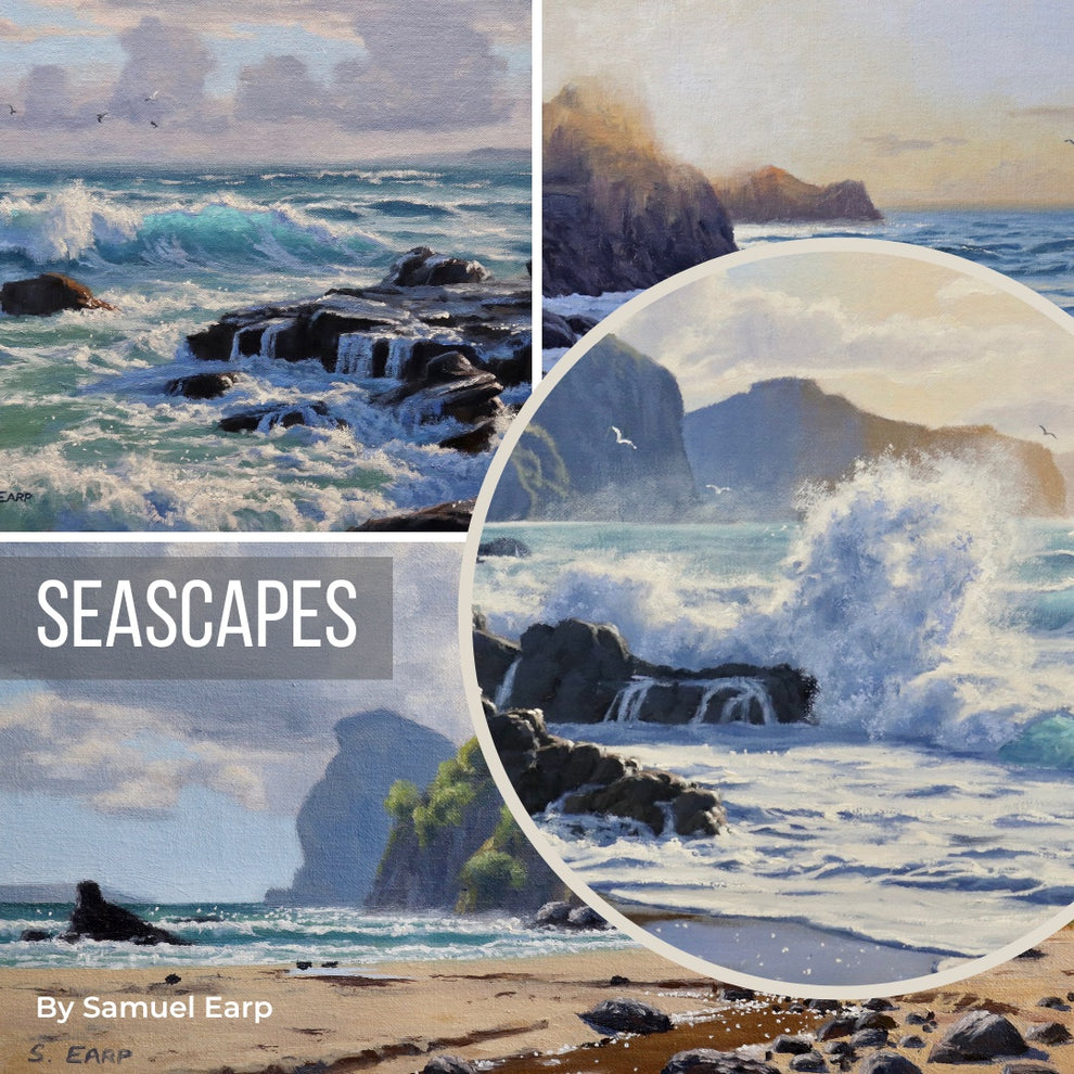 Seascapes – Painting Tutorials – 6 Videos, Over 6 Hours of Content – Samuel Earp Fine Art